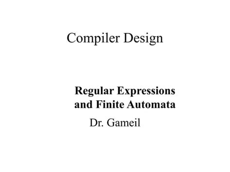 A Lecture Of Compiler Design Subjectpptx