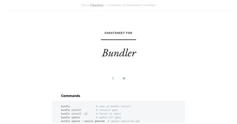 Bundler Cheatsheet