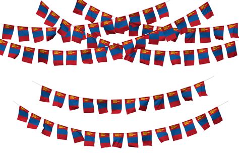 Mongolia Flag Bunting Decoration On The Rope Jhandi Set Of Small Flag Celebration 3d
