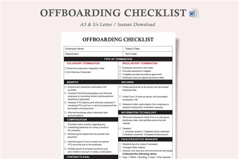 Offboarding Template Hr Templates Graphic By Watercolortheme · Creative Fabrica