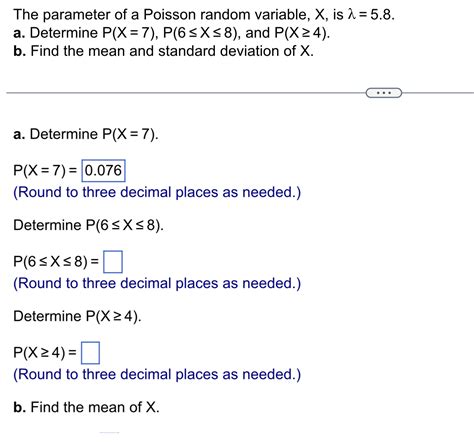 solved the parameter of a poisson random variable x ﻿is