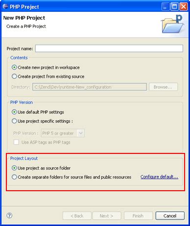 New Project Layout Preferences