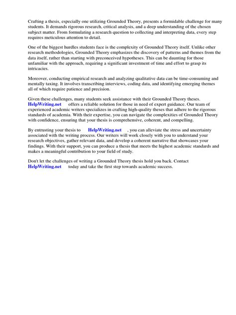 Grounded Theory Thesis Example Pdf Qualitative Research Methodology