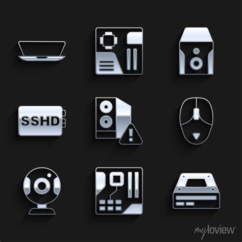 Set Case Of Computer Motherboard Digital Chip Optical Disc • Wall