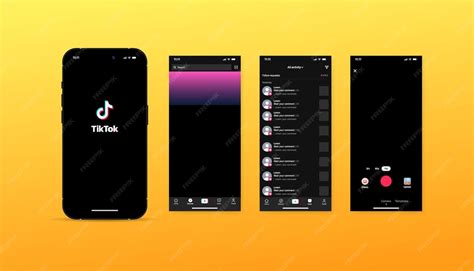 Premium Vector Tik Tok Interface Mockup Iphone Screen Template Tik