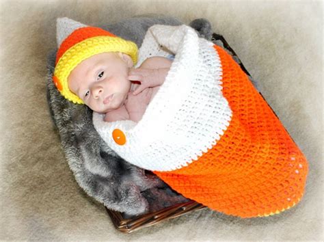 Candy Corn Halloween Hat And Cocoon Nanas Crochet Shoppe