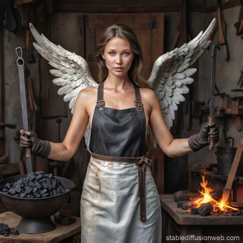 Angel With Blacksmith Tongs Stable Diffusion Online