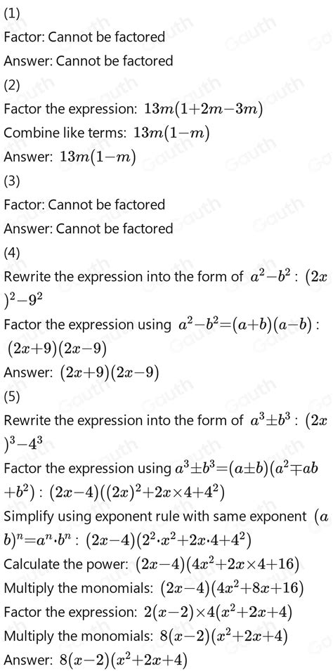 Solved Identify If The Given Polynomial Is Factorable Or Not If