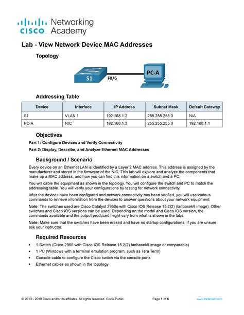 7 2 7 lab view network device mac addresses topology addressing
