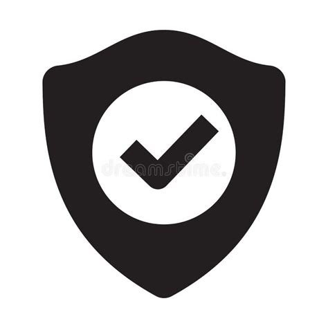 Shield With Check Mark Icon Security Shield Vector Illustration Stock