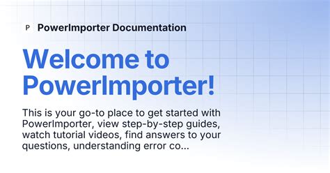 welcome to powerimporter powerimporter documentation