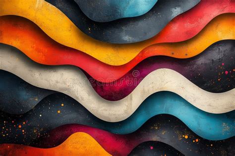 Wavy Abstract Design Featuring Colorful Flowing Layers In Warm And Cool Tones Stock Image