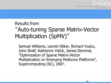 James Demmel Cs267 Lecture 15 Automatic Performance Tuning And Sparse