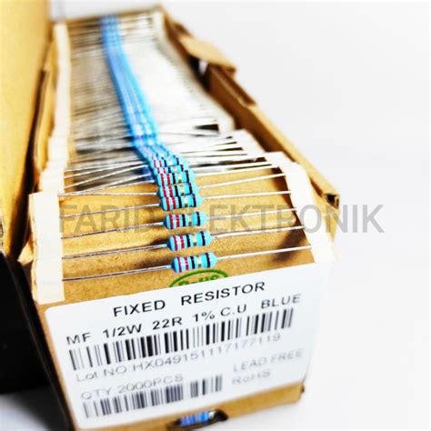 Jual Resistor 22R 22ohm 1/2W metal film taiwan 1% kaki tembaga | Shopee ...