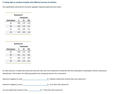 solved 3 using logic to compare samples with different