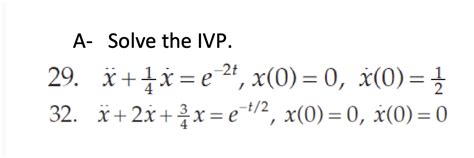 Solved A Solve The IVP SOLVE ONLY QUESTION Chegg Com