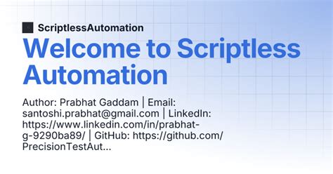Precision Test Automation On Linkedin Welcome To Scriptless Automation Scriptlessautomation