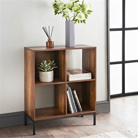 4 Cube Wooden Bookcase Freestanding Shelving Display Storage Unit Dylex