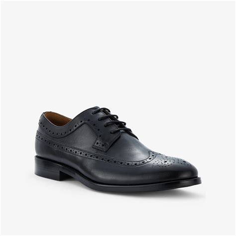 Mens Banstead Tip Black Leather Shoes Brogues Clarks Outlet