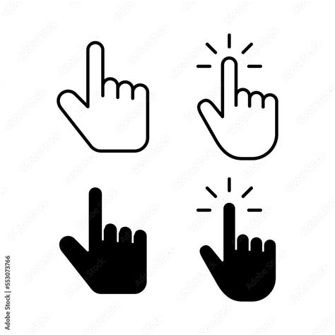 Hand Cursor Icon Vector For Web And Mobile App Cursor Sign And Symbol Hand Cursor Icon Clik