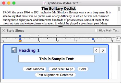 Nisus Writer Pro Tour Split View