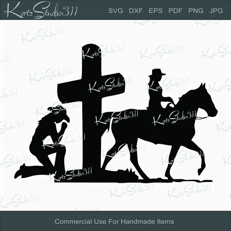 Svg Cowgirl And The Cross Instant Download Personal And Commercial