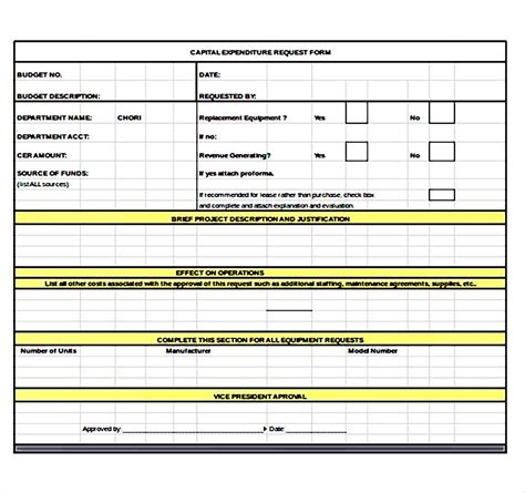 Budget Request Form Template Excel Form Example Download