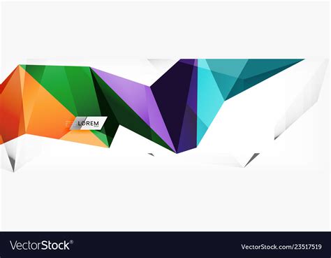 Mosaic Triangular Low Poly Style Abstract Vector Image