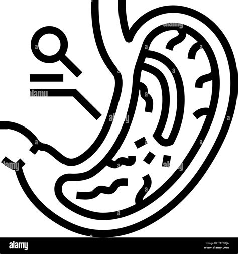 Gastroscopy Procedure Gastroenterologist Line Icon Vector Illustration