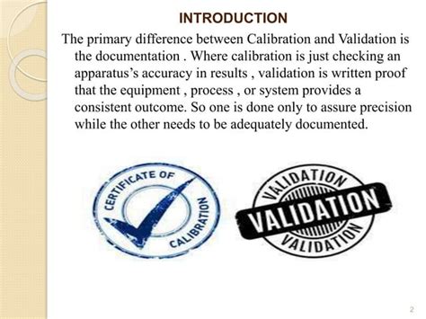 difference between calibration and validation pptx