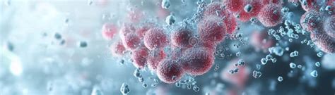 Abstract Depiction Of Microscopic Structures Highlighting Cellular Processes And Interactions In