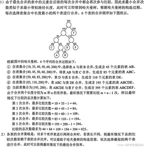 25版王道数据结构课后习题详细分析 第五章树与二叉树 5 5树与二叉树的应用 王道习题25电子版 csdn博客