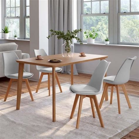 Idmarket Lot De 4 Chaises De Salle à Manger Sara Scandinaves Gris