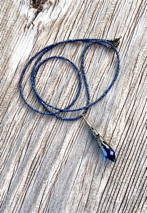 Teeny Tiny Seed Bead Minimalist Style Swarovski Crystal Pendant