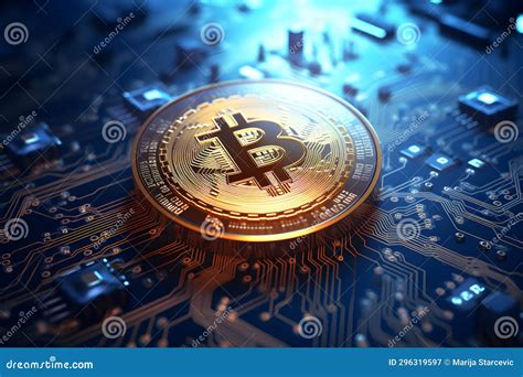 Blockchain Circuit With Computer Information Processor Mind Of A Computer Equipment Stock