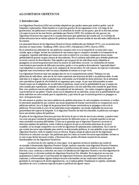 algoritmos geneticos pdf algoritmo genético muestreo estadísticas