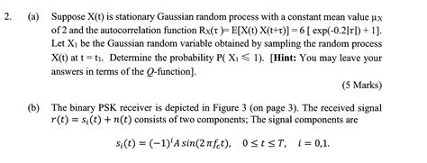 solved a suppose x t is stationary gaussian random