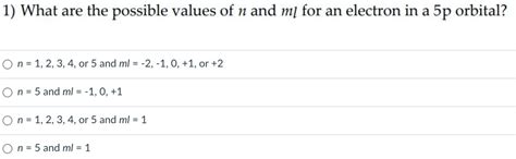 Solved What Are The Possible Values Of N And M For An Chegg