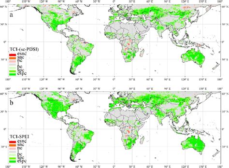 Spatial Correlation Patterns Between A Tci And Sc Pdsi And B Tci Download Scientific