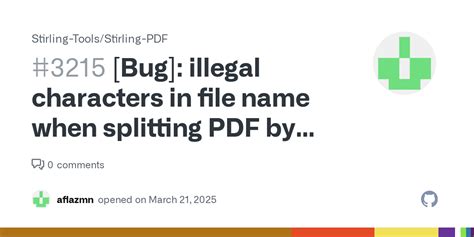 Bug Illegal Characters In File Name When Splitting Pdf By Chapters · Issue 3215 · Stirling