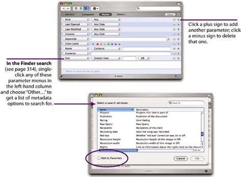 expand the search with metadata mac os x 10 4 tiger peachpit