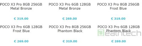 POCO X Pro Price Variants And Color Options Appear Through Retailer Listing Gizmochina