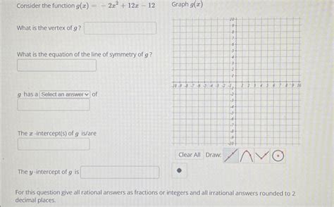 solved consider the function g x 2x² 12x 12 what is