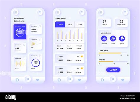 Health And Activity Tracking Unique Neomorphic Design Kit Personal