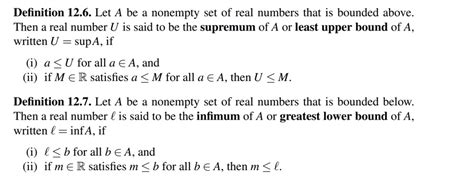 Solved Definition 126 Let A Be A Nonempty Set Of Real Numbers That