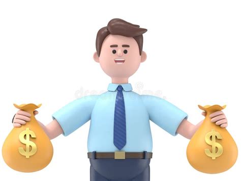 3d Illustration Of Asian Man Felix Standing Holding And Hugging In His
