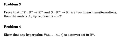 Solved Prove That If T RnRm And S RmRl Are Two Linear Chegg Com