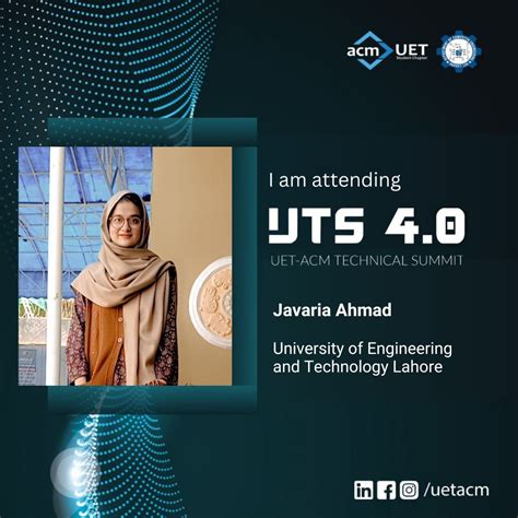 Javaria Ahmad On Linkedin Uts4 Uettechnicalsymposium Acm