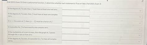 Solved Given A Polynomial Function F ﻿determine Whether